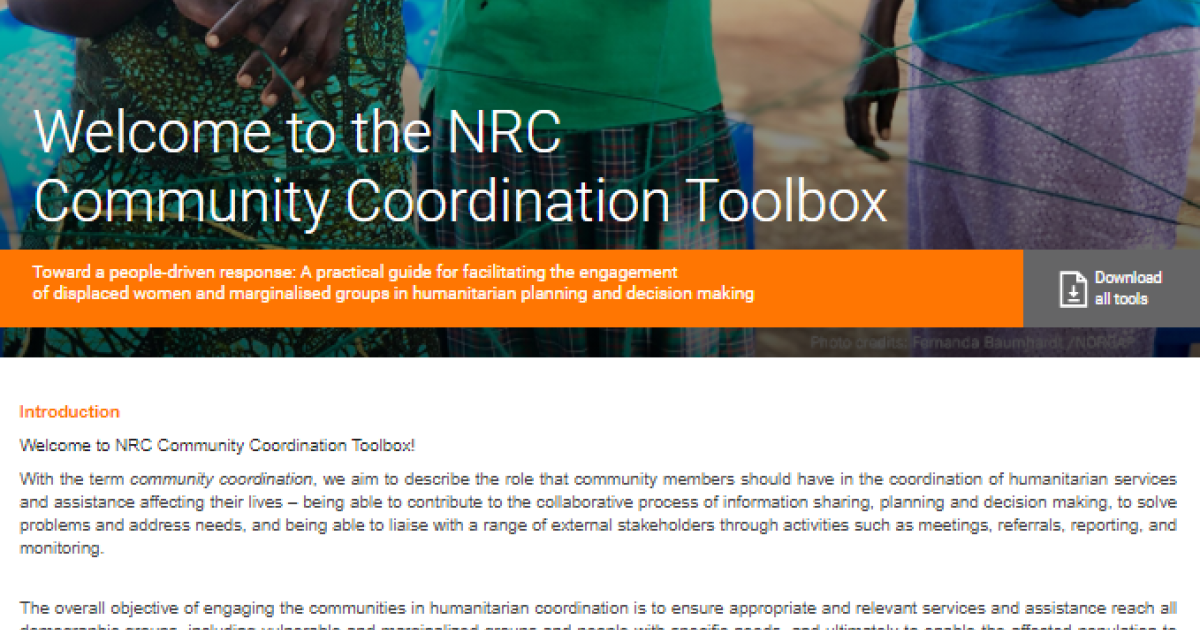 NRC Community Coordination Toolbox | CCCM Cluster