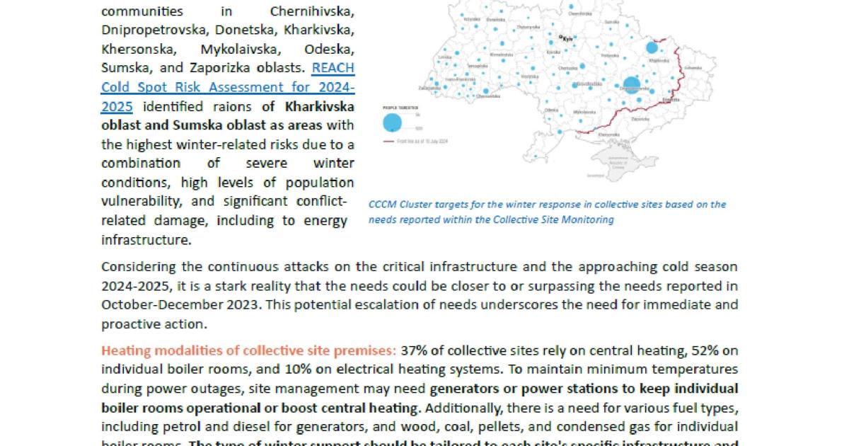 Ukraine: Quick Analysis on Projected Winterization Needs in Collective ...