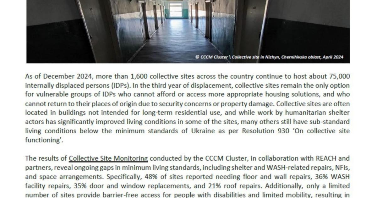 Ukraine: Criteria for prioritization of collective sites for repairs ...